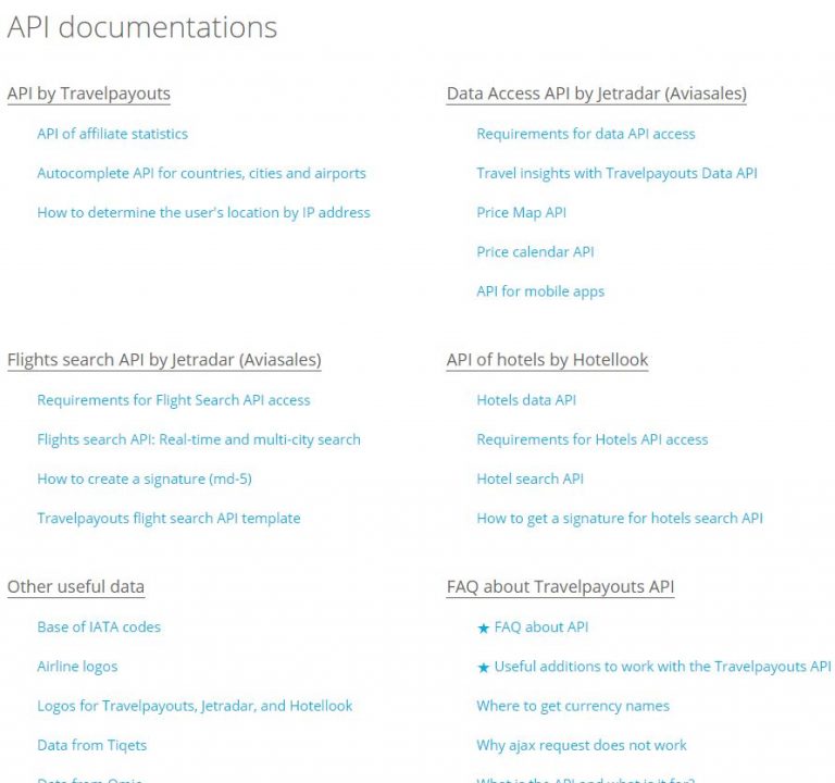 Travelpayouts – 월드스팬 Open API 개발소스